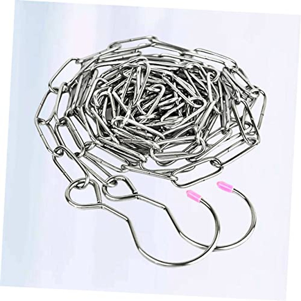 Cabilock 2pcs Closet Drying Rack Stainless Steel Hooks Wall Mount Clothes Rack Clothes Drying Rack Chain Clothes Storage Chains Outdoor Clothes Clips Clothes Drying Chain Clothes Hangers