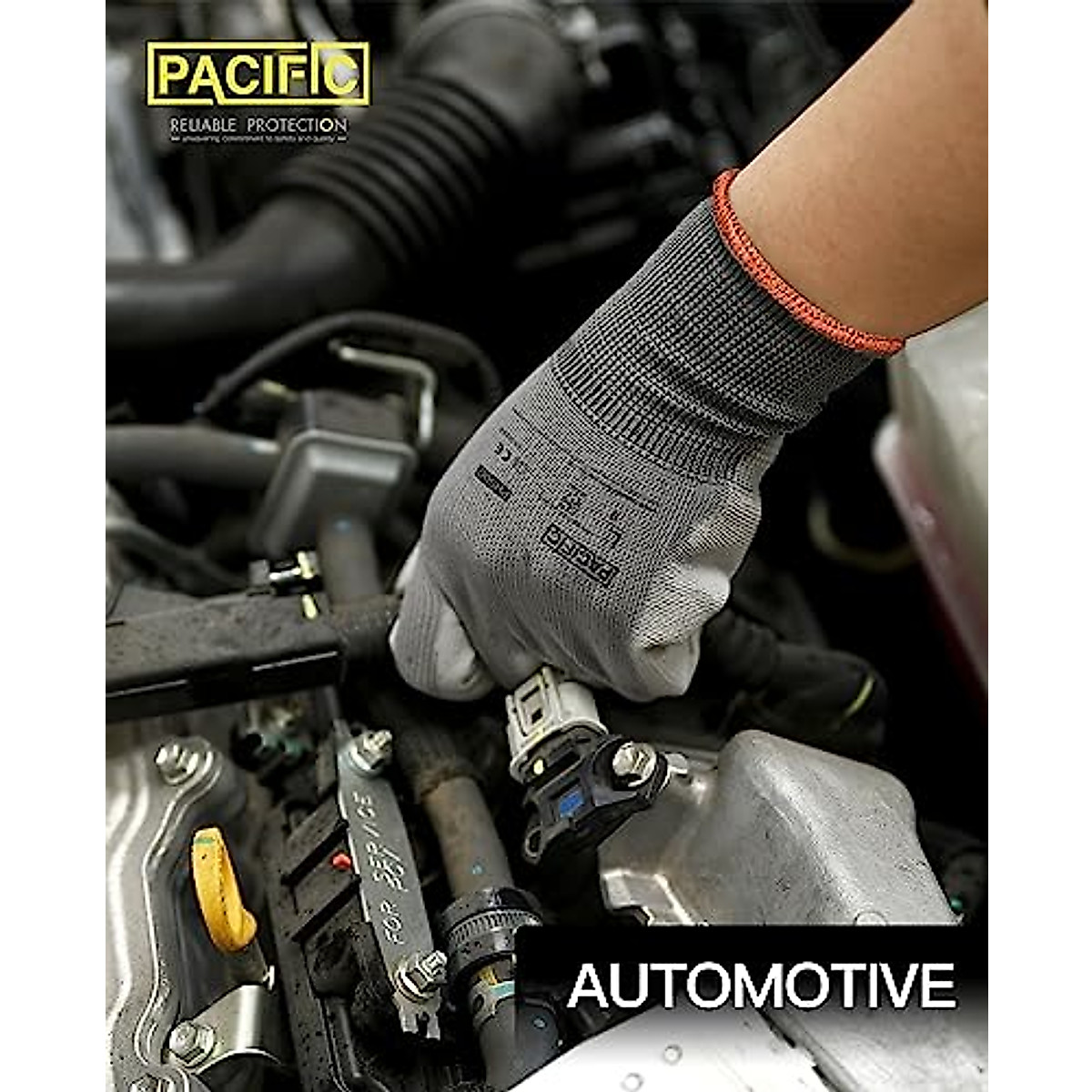 PACIFIC PPE Work Gloves for Men and Women, Touchscreen Working Gloves, 12 Pairs Bulk Pack Mechanic Gloves, PU Coated, Mens Gardening Gloves, Lightweight, Grey, Large