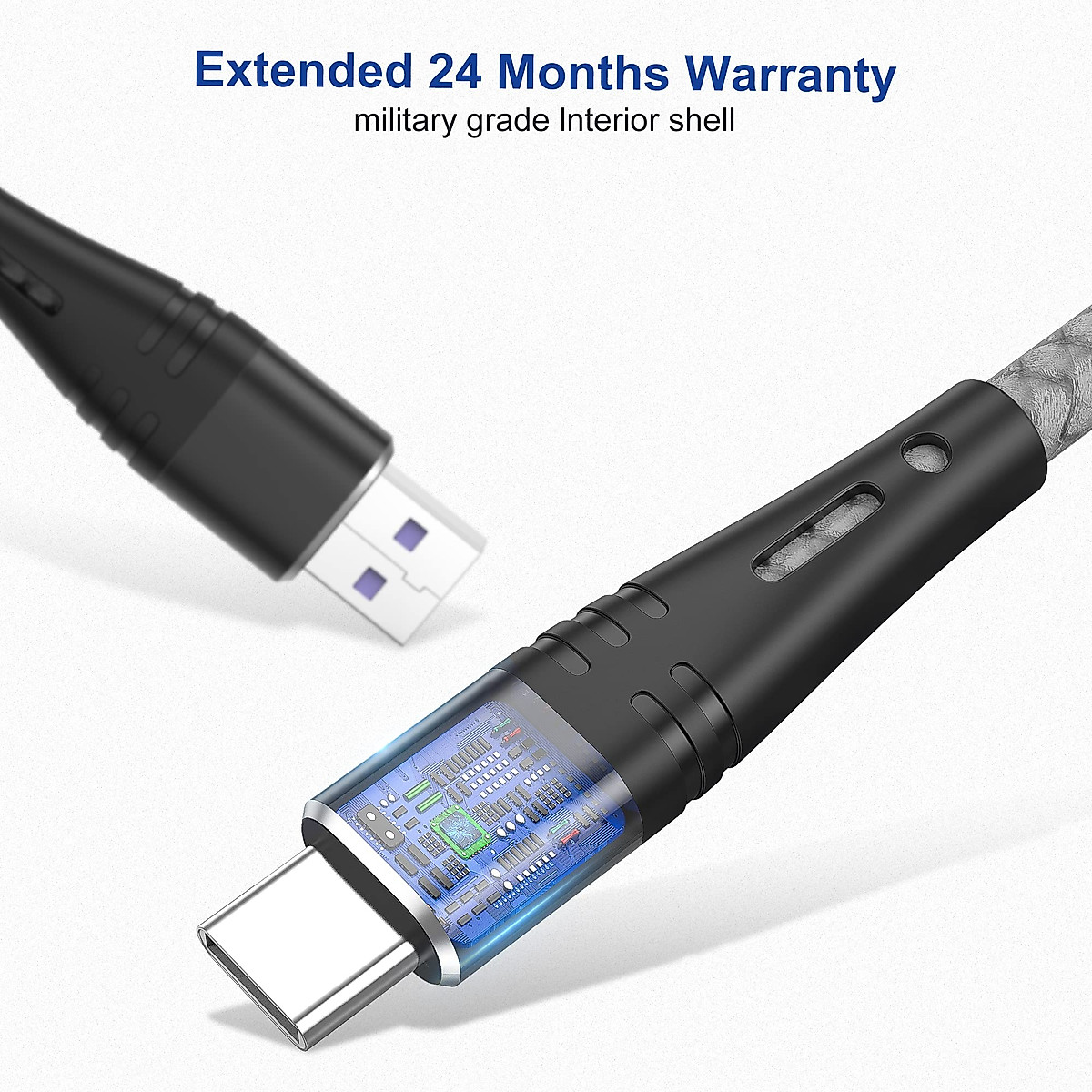 USB C to USB A Cable,Extra Long 3 Pack 10 ft Type C 3A Fast Charger Cord for iPhone 16/15 pro max,Samsung Galaxy S22 S21 S20 S10 S9 S10E, Note 20 10 9 8, Moto G7 G8,LG K51& More (Grey)