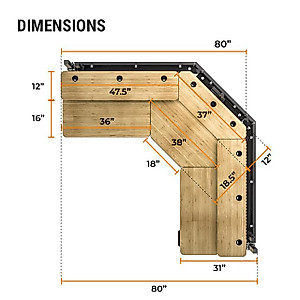 VERSADESK® Foundry Bench 80" x 80" Extra Wide L-Shaped Split-Level Corner Standing Desk | Electric Height Adjustable. 1" Bamboo Surface. USB & USBC Charging Ports. Mobile App Controllable.