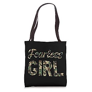 Fearless Girl I Camo Cute Camouflage Lover Tote Bag