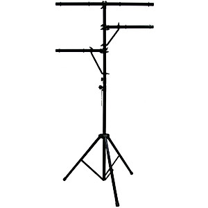 American Sound Connection Pro Audio Mobile DJ Light Stand Multi Arm Lighting T Bar Portable Tripod up to 12 Foot Height
