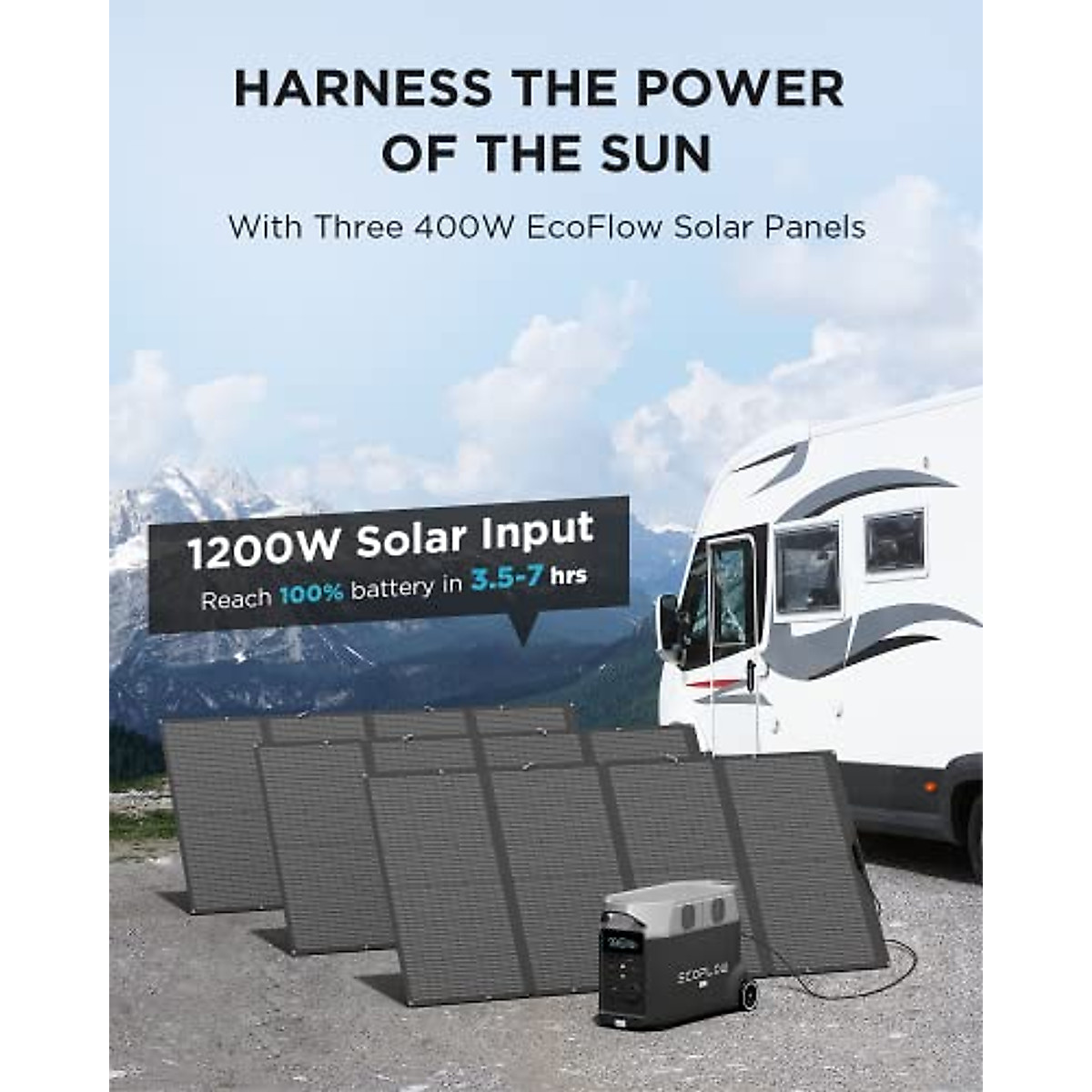 EF ECOFLOW DELTA Pro Solar Generator 3.6KWh/3600W with 3X400W Portable ...