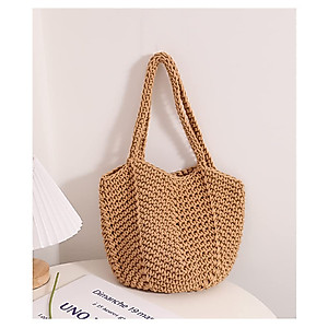 Naimo Women Straw Beach Bag Tote Woven Large Rattan Handbag Hobo Summer Handwoven Shoulder Bag Purse
