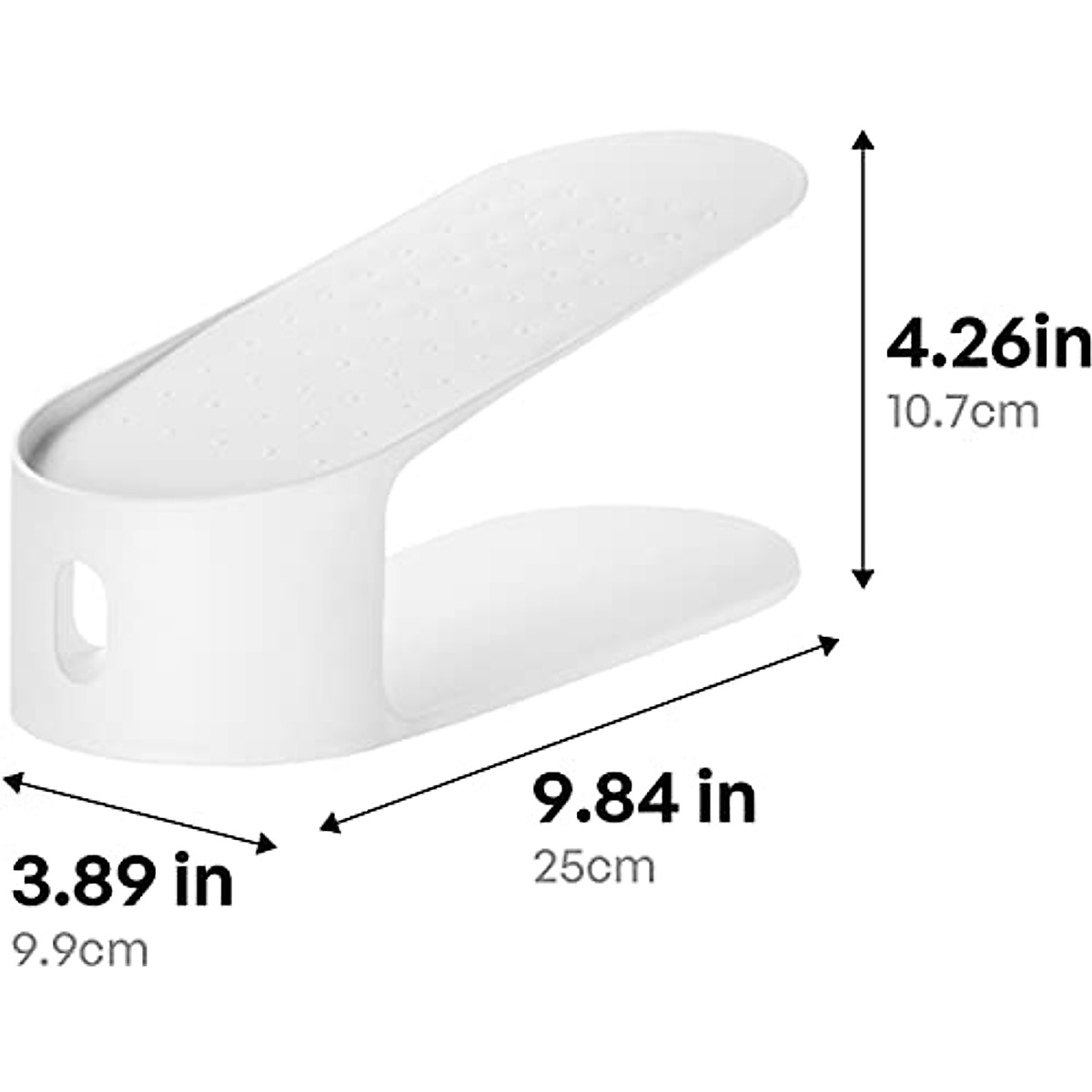 carrotez Shoe Slots Organizer 3 Pack - [Litem] Space Saving Shoe Organizer Rack for Closet - Easy Shoe Stacker, 9.84'' x 3.89'' x 4.26'' (White, 3 Pack)