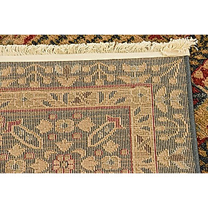 Unique Loom Palace Collection Traditional, Southwestern, Medallion, Geometric Area Rug, 9' 0" x 12' 0", Navy Blue/Tan