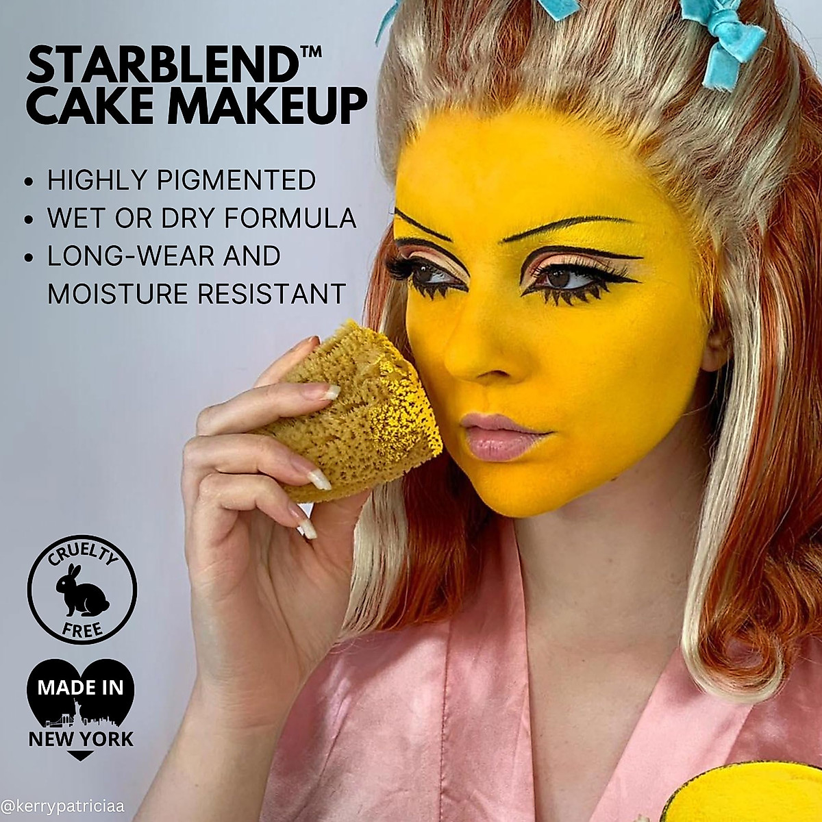 Mehron Makeup StarBlend Cake Makeup | Wet/Dry Pressed Powder Face Makeup | Powder Foundation | Orange Face Paint & Body Paint 2 oz (56g)