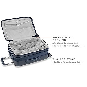 Briggs & Riley Sympatico Hardside Domestic Spinner Luggage, Matte Navy, 22-Inch Carry-On