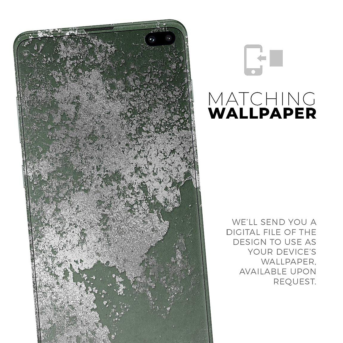 DesignSkinz Distressed Silver Texture v6 Protective Vinyl Decal Wrap Skin Cover Compatible with The Samsung Galaxy S20 (Screen Trim & Back Glass Skin)