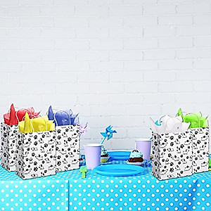 10.6 x 8.3 x 4.3 Inches Puppy Dog Paw Print Treat Bags with Twist Handles and Tissue Paper 19.7 x 13.8 Inches Assorted Wrapping Paper for DIY Crafts Holiday Christmas Birthday Party Favor (25 Pack)