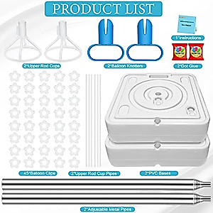 Balloon Column Stand Kit Set of 2 for Floor, SOFTTIME Balloon Tower Kit with Heavy Base, Adjustable 78"Balloon Pillar Kit with Metal Pole for Birthday, Wedding, Baby Shower, Party Decoration…