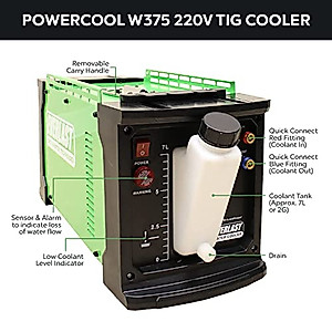 NEW 2021 PowerCool W375 220v TIG cooler, designed for new 2021 Everlast welders
