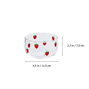 UPKOCH Microwave 3pcs For Pasta Mini Simple Clear Lotus High Plate Dessert Prep Style Stackable Soup Glasss Tray Container with Strawberry Round Serving Salad Dish Fruit Glass Rice Bowls