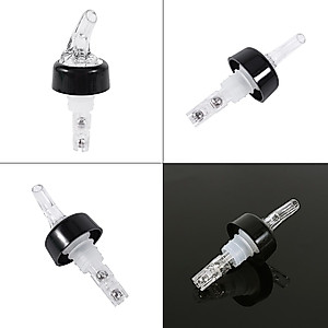 Measure Liquor Pourer, 1 OZ Plastic Measured Liquor Pourer Auto Measuring Shot Chamber Pourer Pour Spout Stopper for Liquor Wine (Transparent, pack of 12)