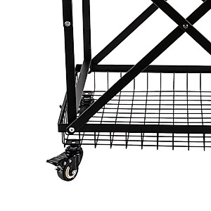 CheriMuMu Mobile Folding Shopping Trolley, Multi Use Functional Collapsible Luggage Carts Portable Rolling Hand Truck with Wheel for Car Trunk, Book Delivery Transporting (88 lbs) Black