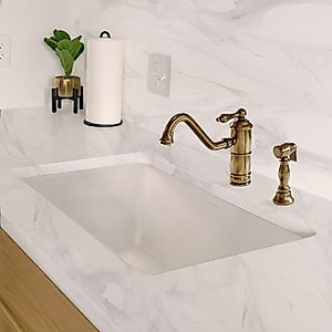 Whitehaus Collection Undermount/Drop-in Fireclay Kitchen Sinks, Stainless Steel Grid Included