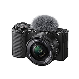 Sony Alpha ZV-E10 - APS-C Interchangeable Lens Mirrorless Vlog Camera Kit - Black (Renewed)