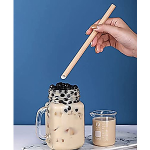 ALINK 50 Striped Paper Boba Straws + 50 Wrapped Paper Boba Straws