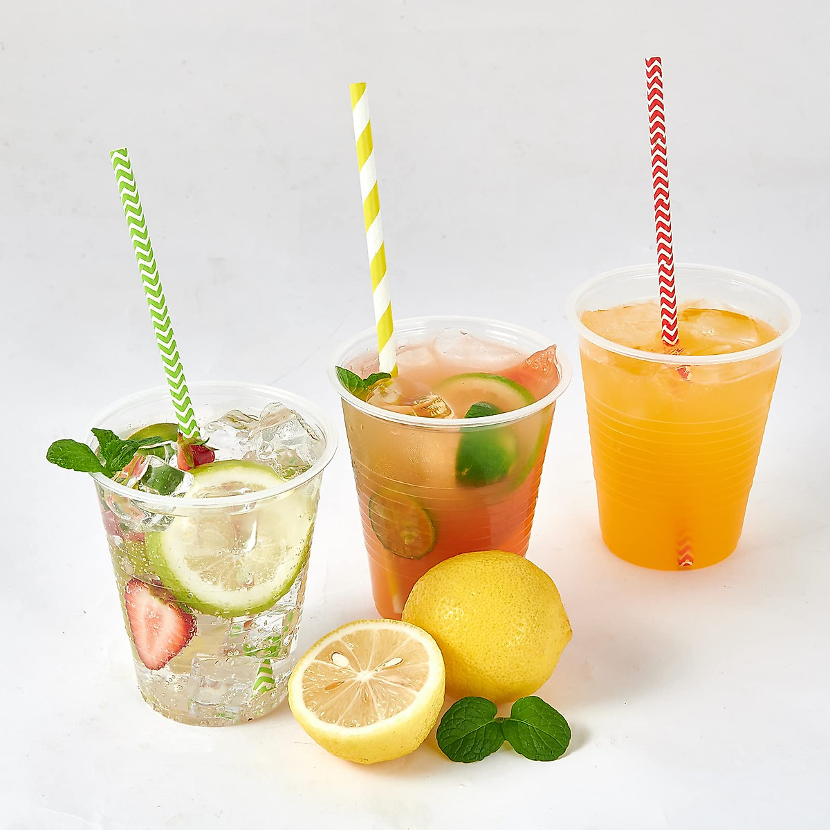 Turbo Bee 480 Pack 12oz Clear Plastic Cups,Disposable Drinking Cups,Hot and Cold Drink Container for Water, Juice, Soda, Milk