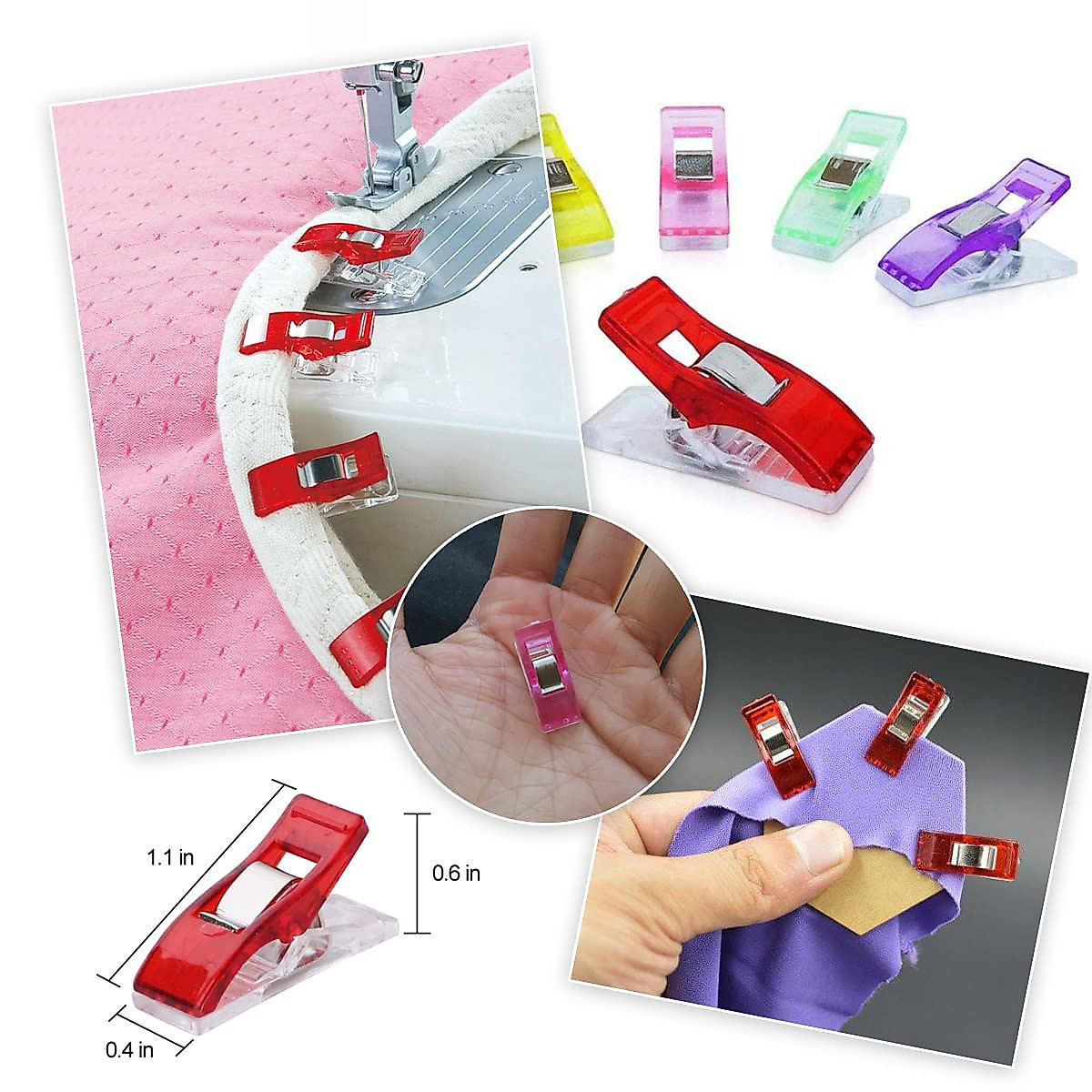 Aleenes Stiffen Quik Fabric Spray (8oz) - Washable Adhesive for Fabric, Textiles, Hats, Bags, and Crafts. Includes 20 Sewing Clips