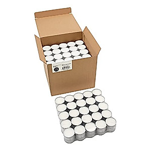 Stonebriar Long Burning Tea Light Candles, 6 to 7 Hour Extended Burn Time, White, Unscented, Bulk 200-Pack (SM-TL200)