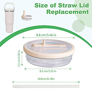30oz & 20oz Replacement Lid for Stanley IceFlow Stainless Steel Tumbler Flip Straw, 2 PCS Spill Proof Lid Fit for Stanley IceFlow, Leak-Proof Splash Resistant Replaceble Cover Cap, Lvory*2