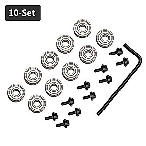 Yakamoz 10Pcs Router Bits Top Mounted Ball Bearings Guide for Router Bit Bearing Repairing Replacement Accessory Kit | Inner Dia. 3/16” & Overall Dia. 1/2”