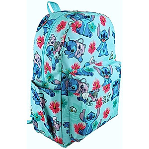 Wondapop Disney Lilo & Stitch 17 Inch Deluxe Backpack with Laptop Compartment (Aqua)