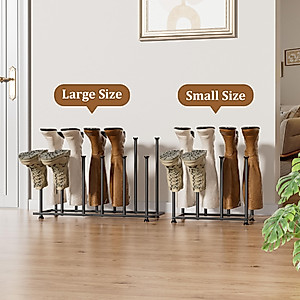 pickpiff Freestanding Boot Rack Organizer Tall Boots - Black Metal Boot Rack for Dorm Room, Closet, Entryway, Bedroom, Patio Outdoor, Hallway, Black, Shoe Storage Fit for 6 Pairs