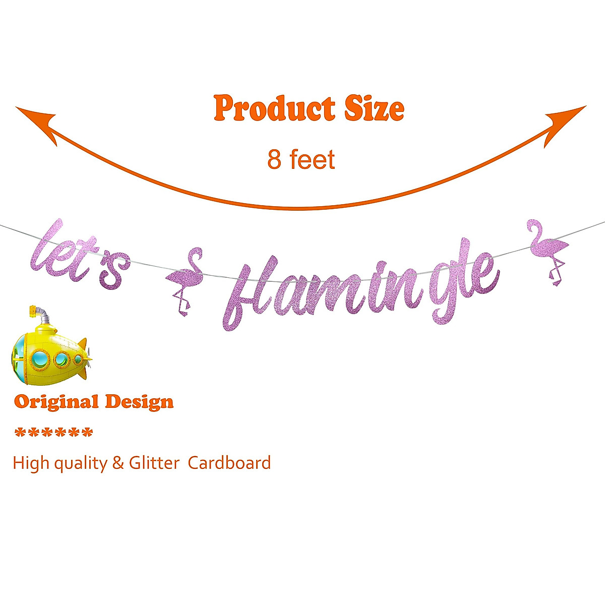 Pink Glitter Let's Flamingle Party Banner,Summer Tropical Hawaiian Bachelorette Party Bridal Shower Party Decorations Supplies