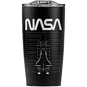 Logovision NASA Space Shuttle Stripes Stainless Steel Tumbler 20 oz Coffee Travel Mug/Cup, Vacuum Insulated & Double Wall with Leakproof Sliding Lid | Great for Hot Drinks and Cold Beverages