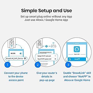 Broadlink Smart Plug, Wi-Fi Timer Adapter with Dimmable Night Light, 15 amp Outlet, Works with Alexa, Google Assistant, IFTTT, No Hub Required (SP4L-US)