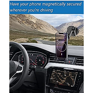 Mag-Safe Car Charger Mount, Auto-Alignment Air Vent Dashboard Magnetic Wireless Car Charger Mount for iPhone 13/13 Pro Max/13 Pro/13 Mini/iPhone 12 Pro Max/Pro/Mini iPhone 14 Series(with 18W Adapter)