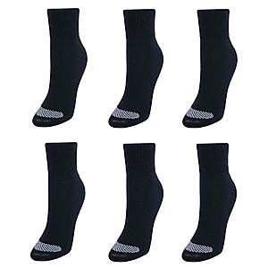 Hanes womens Cool Comfort Toe Support Ankle Socks, 6-pair Pack Casual Sock, Black/White Vent, 8-12-Aug US