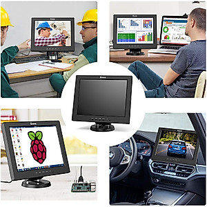Eyoyo 12 Inch HDMI Monitor with BNC VGA AV HDMI Input 800x600 Portable 4:3 TFT LCD Mini HD Color Screen with Bulit-in Speaker