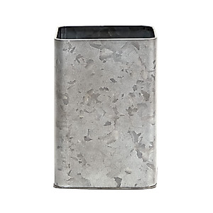 Farmhouse Galvanized Utensil Holder with 3 Compartments (12.6 x 4.5 x 5.3 In)