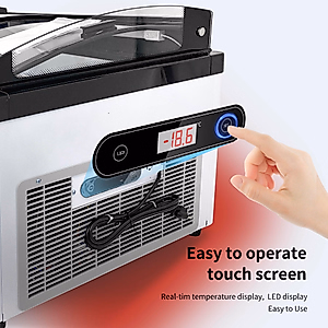 Yovtekc Countertop Gelato Display Freezer, Commercial Hard Ice Cream Showcase with 6 Square Storage Baskets, Gelato Freezer Showcase Fast Cooling with LED Light, White