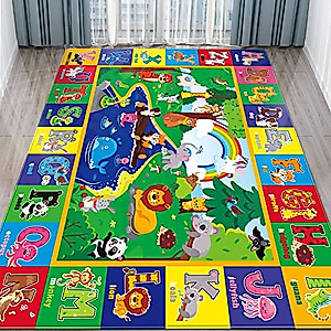 Kentaly Baby Play Mat for Floor, Baby Crawling Mat Soft Surface Toddler Playmat for Babies, Baby Mat Non-Toxic Foldable Non-Slip Tummy Time Mats for Infants Girls Boys (78.7 x 59 Inch)