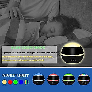 HONGID Night Light for Kids,Kids Night Light Projector,2 in 1 Boys Room Decor,Christmas Xmax Birthday Gifts for Children,Cool Light Sensory Aesthetic Room Decor-Black