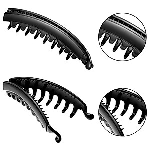 8 Pieces Banana Clip Hair Clincher Banana Hair Comb Claw Classic Ponytail Holder Maker Clips Non Slip Banana Hair Clasp Fishtail Hair Comb for Women Girls Hair Accessories, Large, Medium, Small