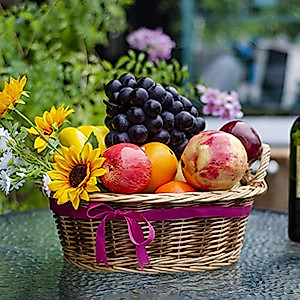 Rurality Baskets for Gifts Empty to Fill Chocolate Nuts for Women, Holiday,Mother's Day,Birthday,Wicker Present basket with Handle for Bread,Fruits