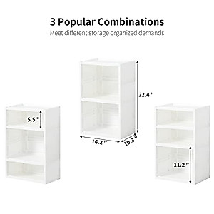 YekouMax Bookshelf, Bookcase with Adjustable Storage Shelves, Kids Bookshelf, Stackable DIY Height Corner Bookshelf, Plastic Cube Organizer for Desk, Office, Living Room, Study, Bedroom