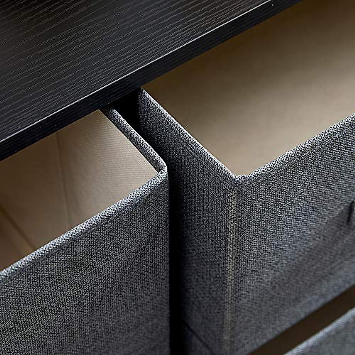 Redd Royal Rainbow Tree 5-Drawer Fabric Drawer Dresser Chest of Drawers Tower, Fbric Storage Organizer Wardrobe for Bedroom Living Room Closet Hallway, Dark Grey