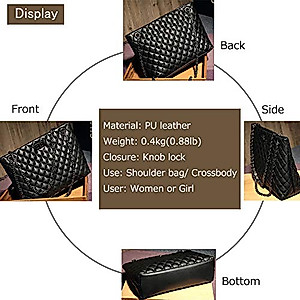 zhongningyifeng Shoulder Bag for Women Handbag Purse Leather Fashion Upgrade with Chain Strap (black1)