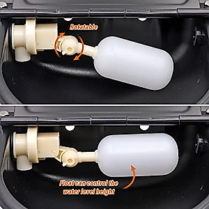 KHEARPSL Automatic Dog Water Bowl with Float Valve, Stainless Steel Water Trough, Automatic Waterer for Livestock Dog Horse Cattle Chicken Pig Goat (Black)