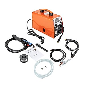 270A Portable Welding Machine, MIG/ARC/Lift TIG 3 In 1 Gas Welder Machine, 110/220V Dual Voltage Gas Welder, Flux Core Welder Inverter (270A, Orange)