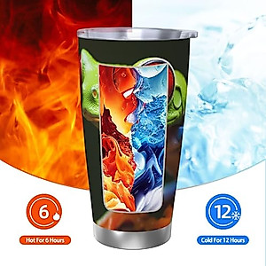 Red Eyes Tree Frogs Tumbler with Lid and Straw 20oz Stainless Steel Car Cup for Hot and Cold Drinks, Double Wall Insulated Travel Coffee Mug Reusable Drink Thermos Cup Birthday Gifts