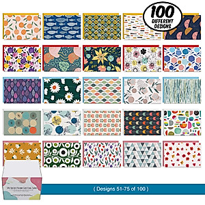 Dessie Unique Blank Greeting Cards with Colored Envelopes and Gold Seals Set for All Occasion, 4x6 Inch, 100 Cards