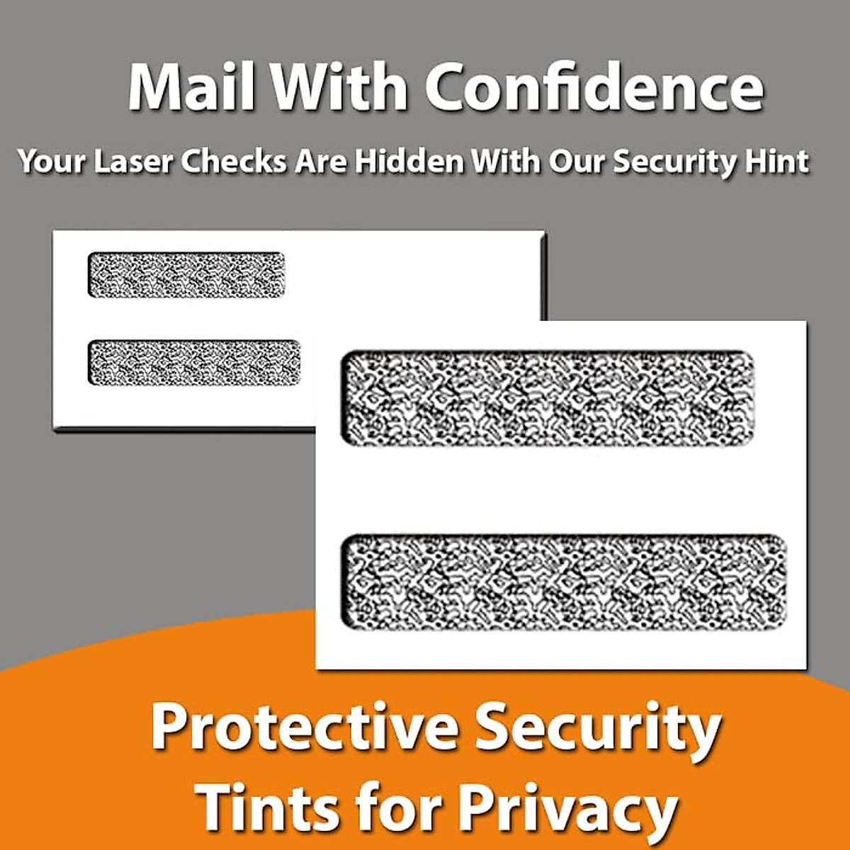 Checks for Less Check Envelopes, Double Window Envelopes, Tinted Security Envelopes, Wallet Check Envelopes for Software Compatible Checks (500 Envelopes, 6.25” x 3.5”)