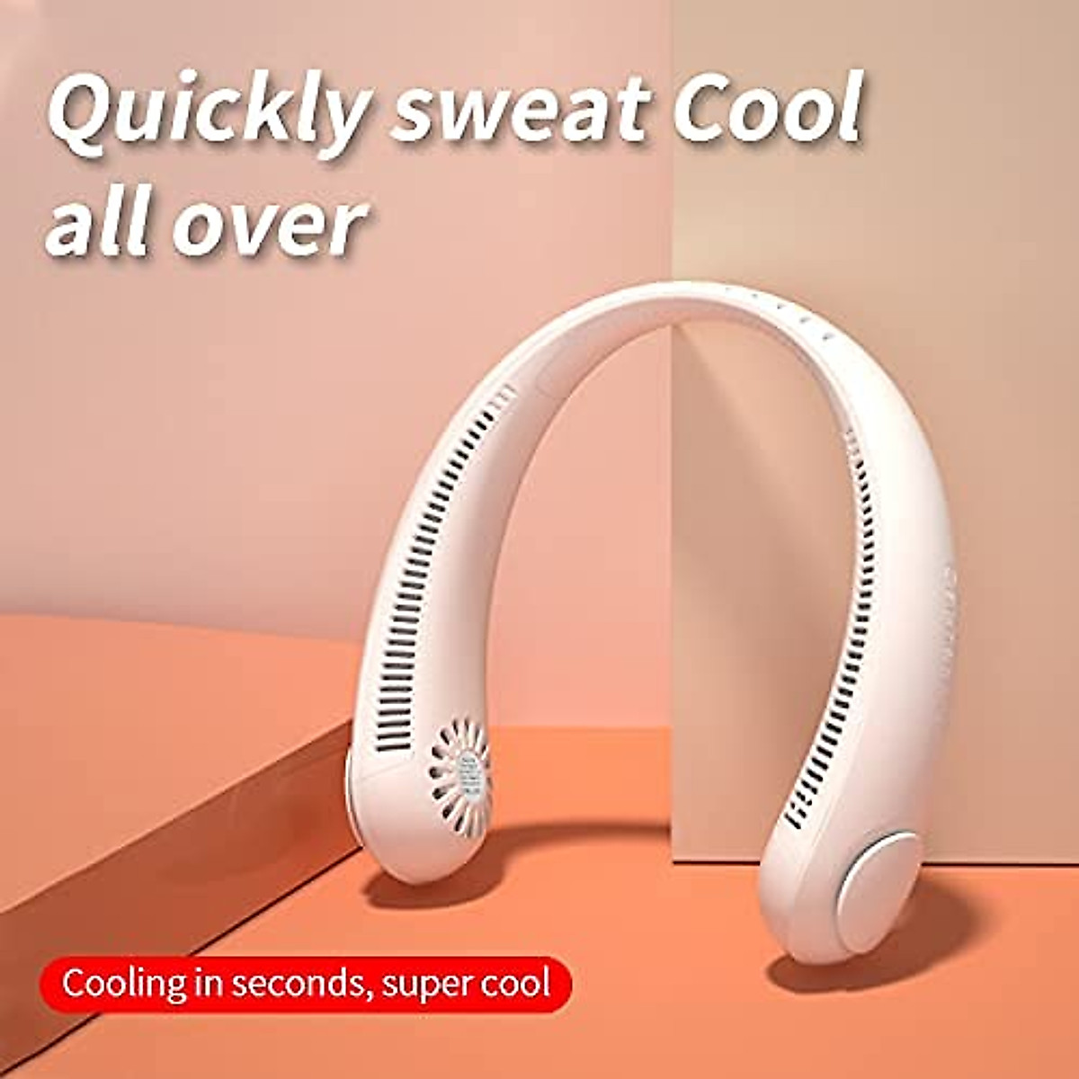 MASKROUSA Portable Neck Fan - Rechargeable Personal Air Cooler Fan, Hands Free Bladeless Neck Fan, 3 Wind Speed and Low Noise with Lightweight, Wearable Neck Cooling Fan